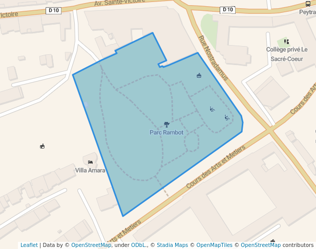 Parc Rambot in Aix-en-Provence | Map and Routes