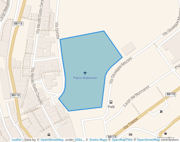 Parco Robinson in Patti | Map and Routes