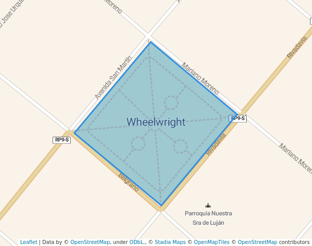 Plaza San Martín in Wheelwright | Map and Routes