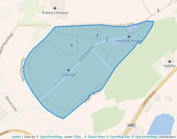 Ford Park in Ulverston | Map and Routes