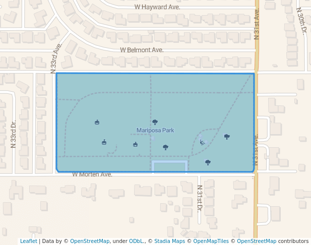 Mariposa Park in Phoenix | Map and Routes