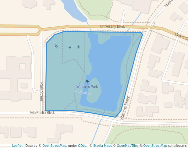 Williams Park in University Park | Map and Routes