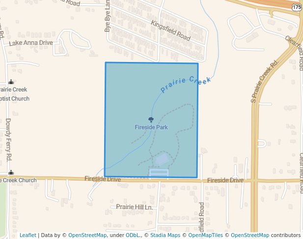 Fireside Park in Dallas | Map and Routes