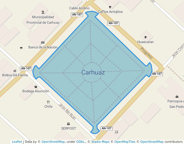 Plaza Mayor Carhuaz in Carhuaz | Map and Routes