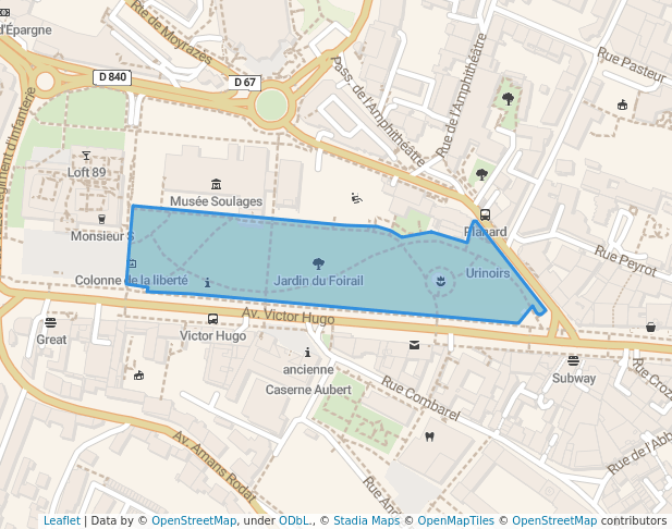 Jardin du Foirail in Rodez | Map and Routes