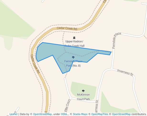 Ferndale Place Park (No. 8) in Upper Kedron | Map and Routes