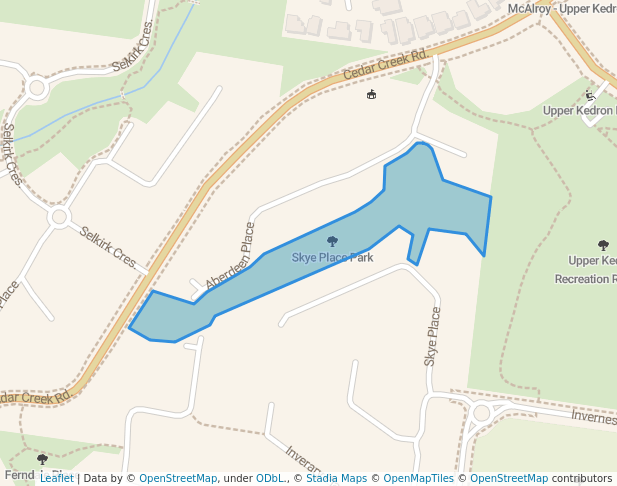 Skye Place Park in Upper Kedron | Map and Routes