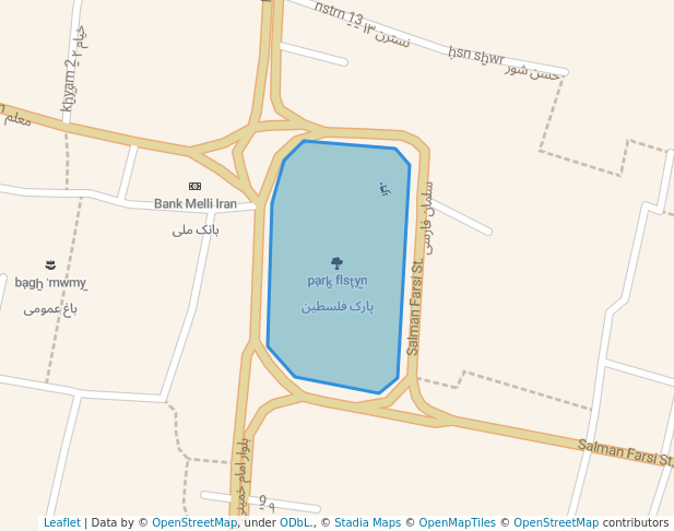 پارک فلسطین in Meybod | Map and Routes