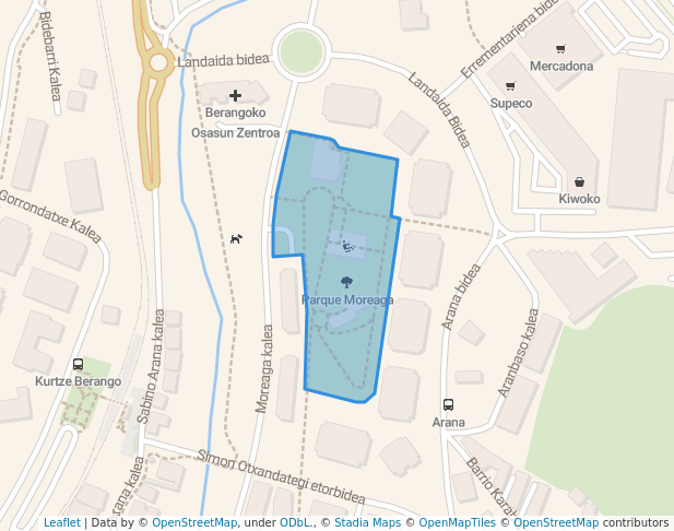 Parque Moreaga in Berango | Map and Routes