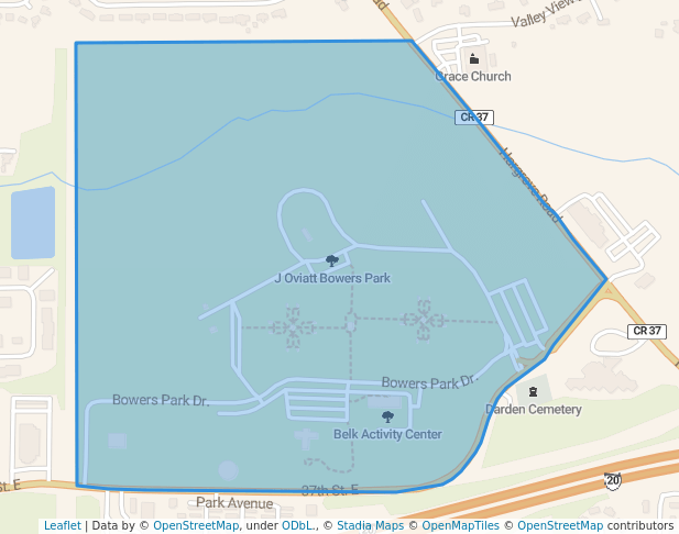J Oviatt Bowers Park in Tuscaloosa | Map and Routes