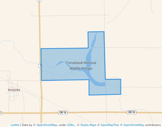 Tomahawk National Wildlife Refuge in Rogers | Map and Routes