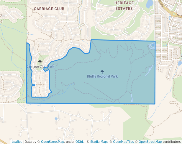 Bluffs Regional Park in Lone Tree | Map and Routes