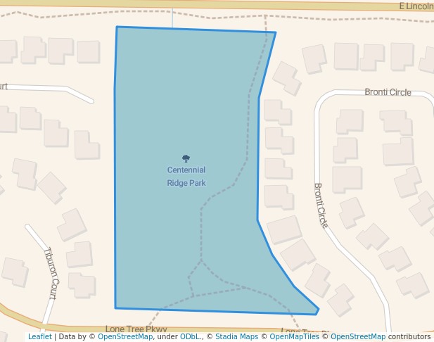 Centennial Ridge Park in Lone Tree | Map and Routes