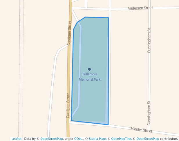 Memorial Park in Tullamore | Map and Routes