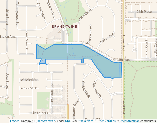 Brandywine South Park in Broomfield | Map and Routes