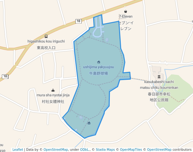 牛島公園 in Kasukabe | Map and Routes