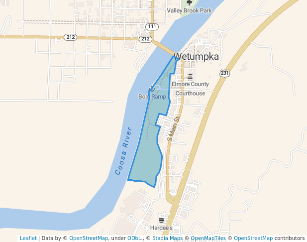 Gold Star Park in Wetumpka | Map and Routes