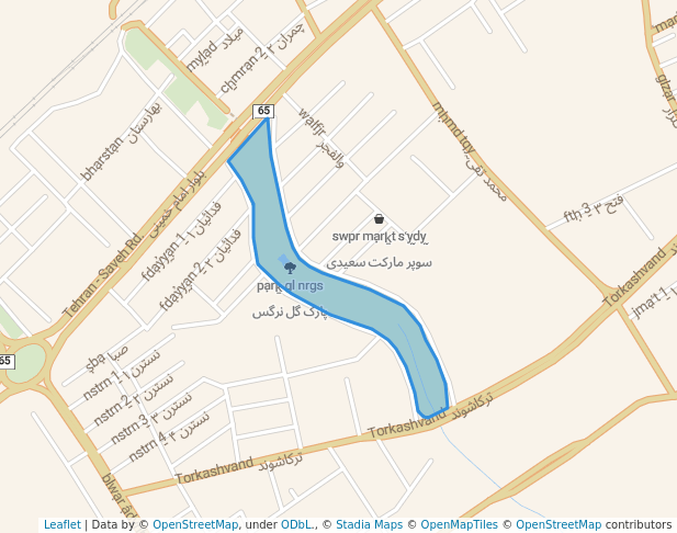 پارک گل نرگس in Robat Karim | Map and Routes