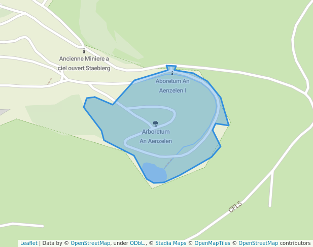 Arboretum An Aenzelen in Rumelange | Map and Routes