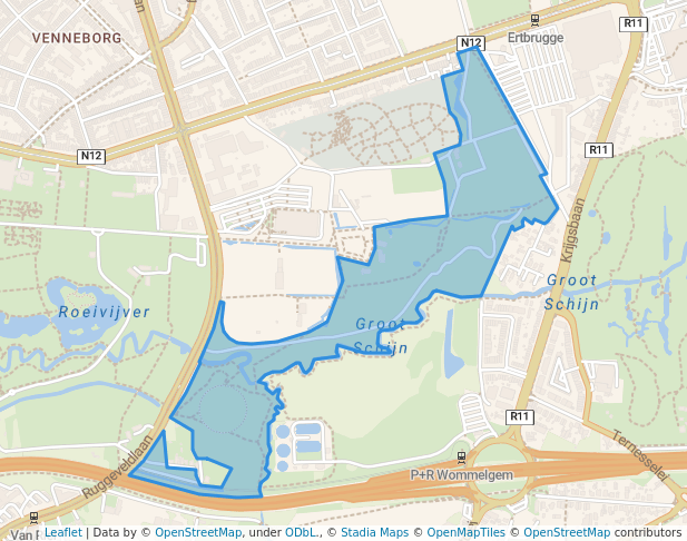 Park Groot Schijn in Antwerpen | Map and Routes