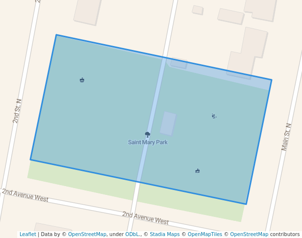 Saint Mary Park in Richardton | Map and Routes