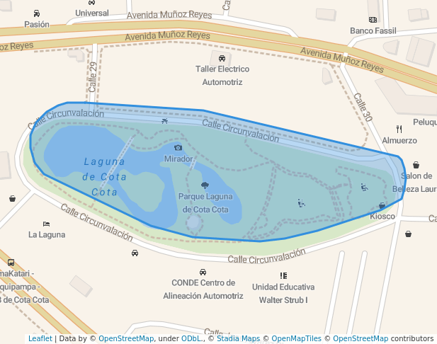 Parque Laguna de Cota Cota in La Paz | Map and Routes