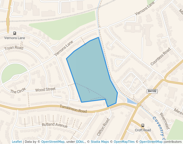 Tomkinson Road Park in Nuneaton | Map and Routes