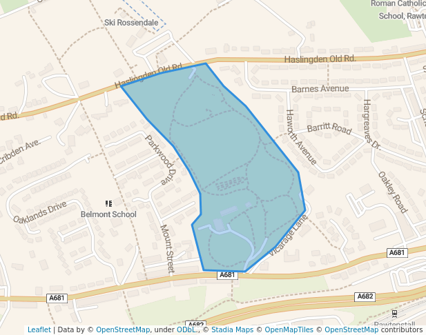 Whittaker Park in Rawtenstall | Map and Routes