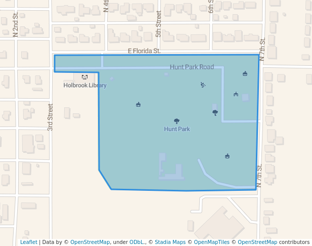 Hunt Park in Holbrook | Map and Routes