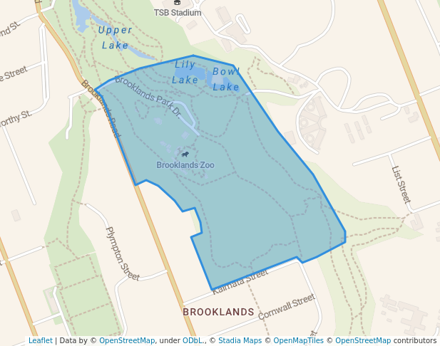 Brooklands Park in New Plymouth | Map and Routes