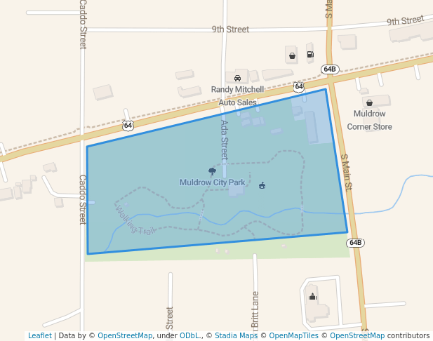 Muldrow City Park in Muldrow | Map and Routes