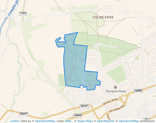 Alkincoats Park in Colne | Map and Routes