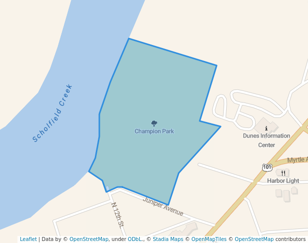 Champion Park in Reedsport | Map and Routes