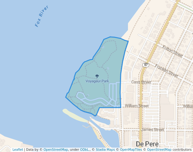 Voyageur Park in De Pere | Map and Routes