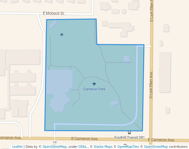 Cameron Park in West Covina | Map and Routes