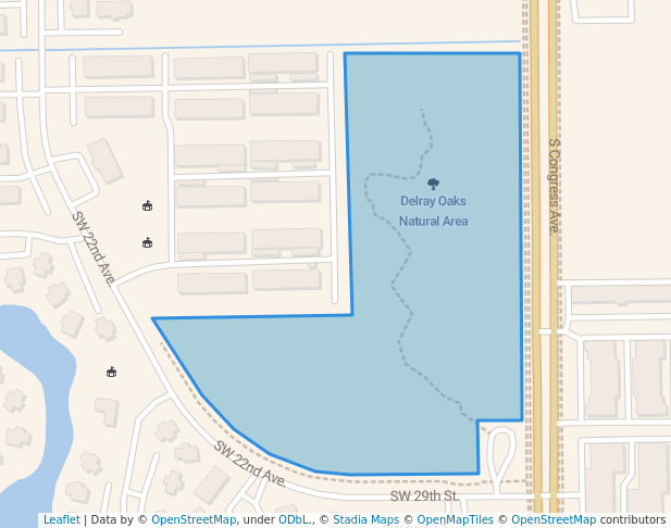 Delray Oaks Natural Area in Delray Beach | Map and Routes