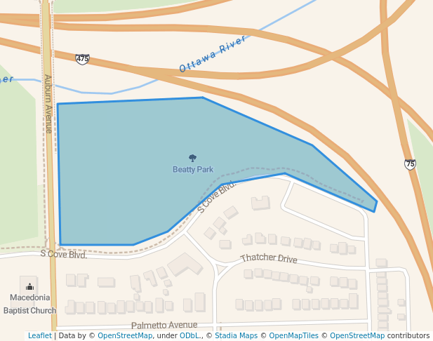 Beatty Park in Toledo | Map and Routes