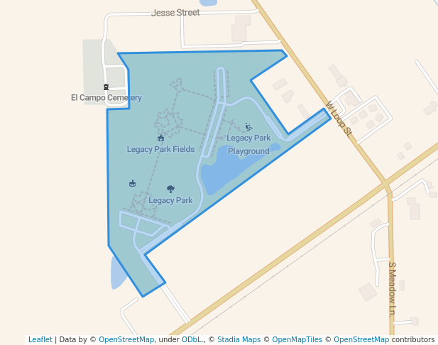 Legacy Park in El Campo | Map and Routes