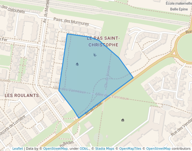 Parc du Pas Saint-Christophe in Cergy | Map and Routes
