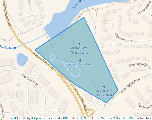 Adams Farm Park in Greensboro | Map and Routes