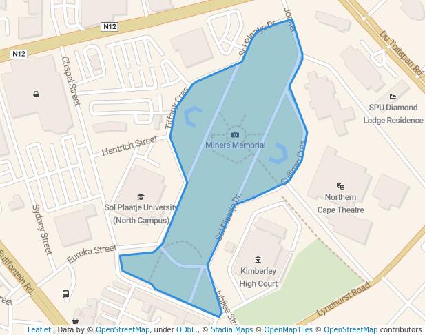 Oppenheimer Memorial Gardens in Kimberley | Map and Routes