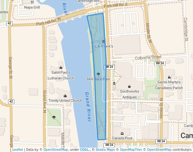 Mill Race Park in Cambridge | Map and Routes