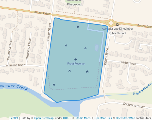Frost Reserve in Kincumber | Map and Routes