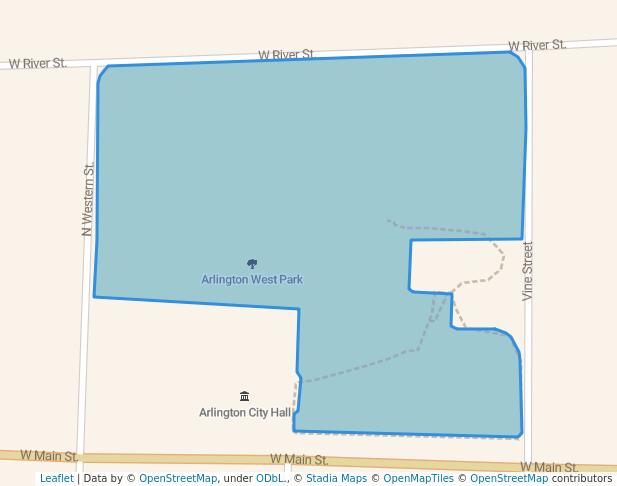 Arlington West Park in Arlington | Map and Routes