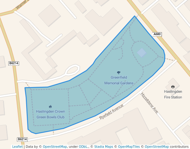 Greenfield Memorial Gardens in Haslingden | Map and Routes