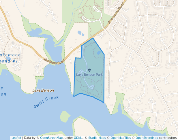 Lake Benson Park in Garner | Map and Routes