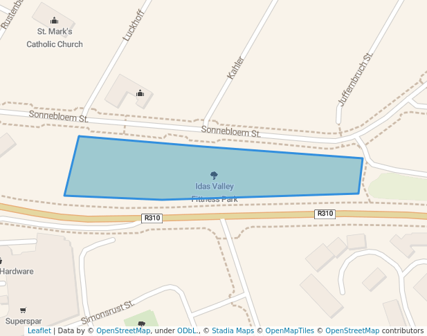 Idas Valley Fittness Park in Stellenbosch | Map and Routes