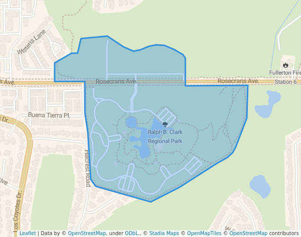 Ralph B. Clark Regional Park in Buena Park | Map and Routes