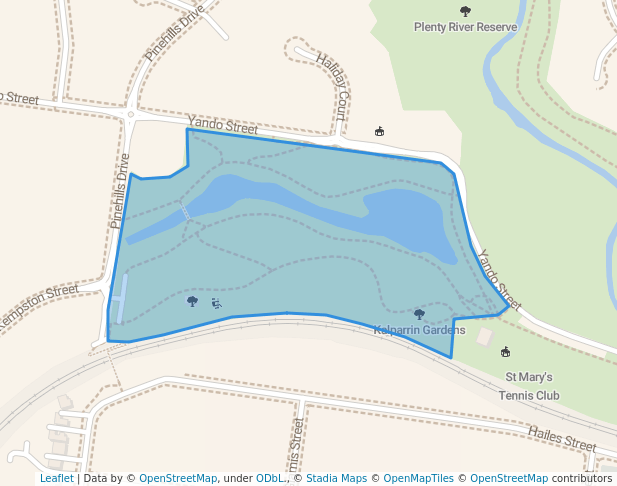 Kalparrin Gardens in Greensborough | Map and Routes