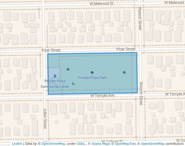 Proctor Plaza Park in Houston | Map and Routes